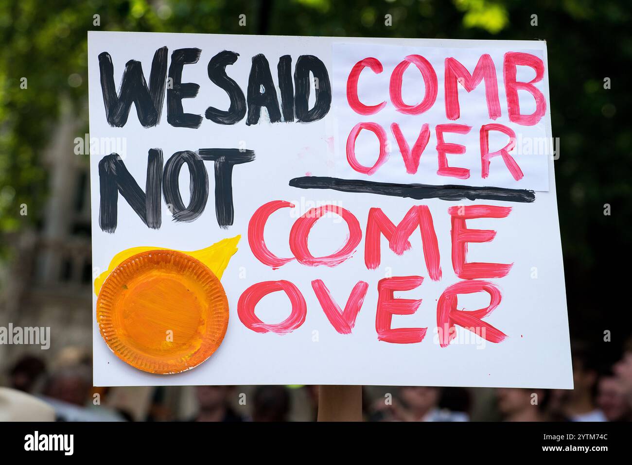 London, UK. 13th July 2018. Anti Donald Trump protest sign at the # ...