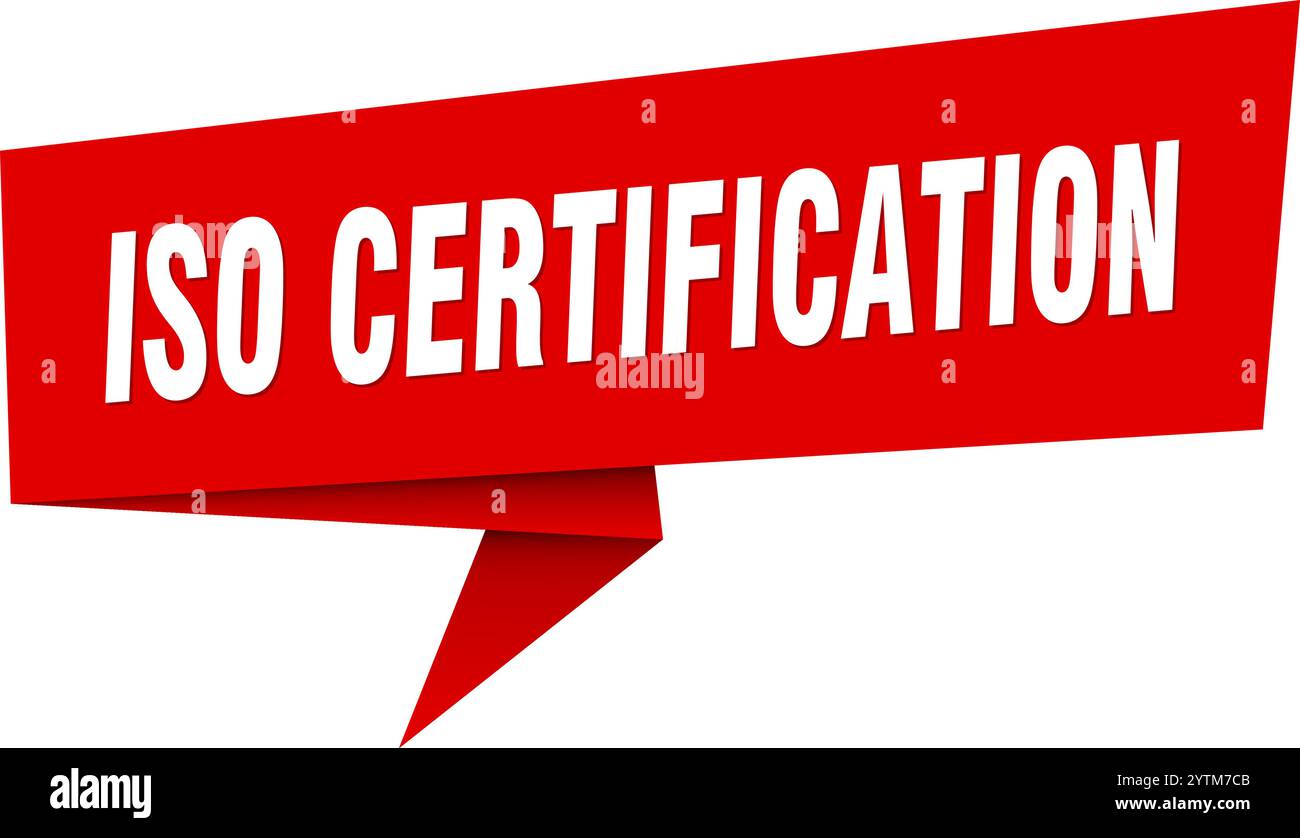 iso certification banner. iso certification speech bubble, label ...
