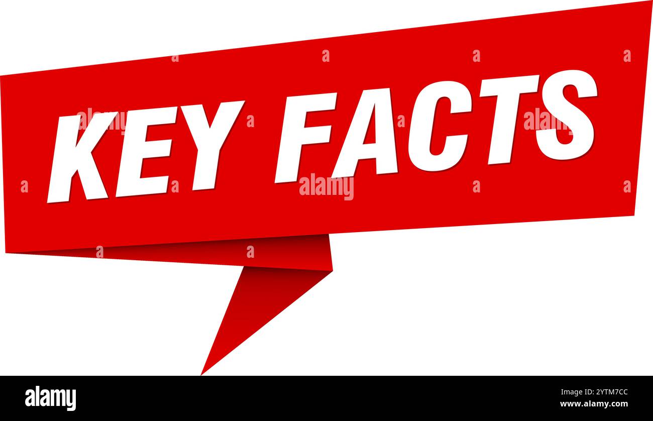 key facts banner. key facts speech bubble, label, sticker, ribbon, sign ...