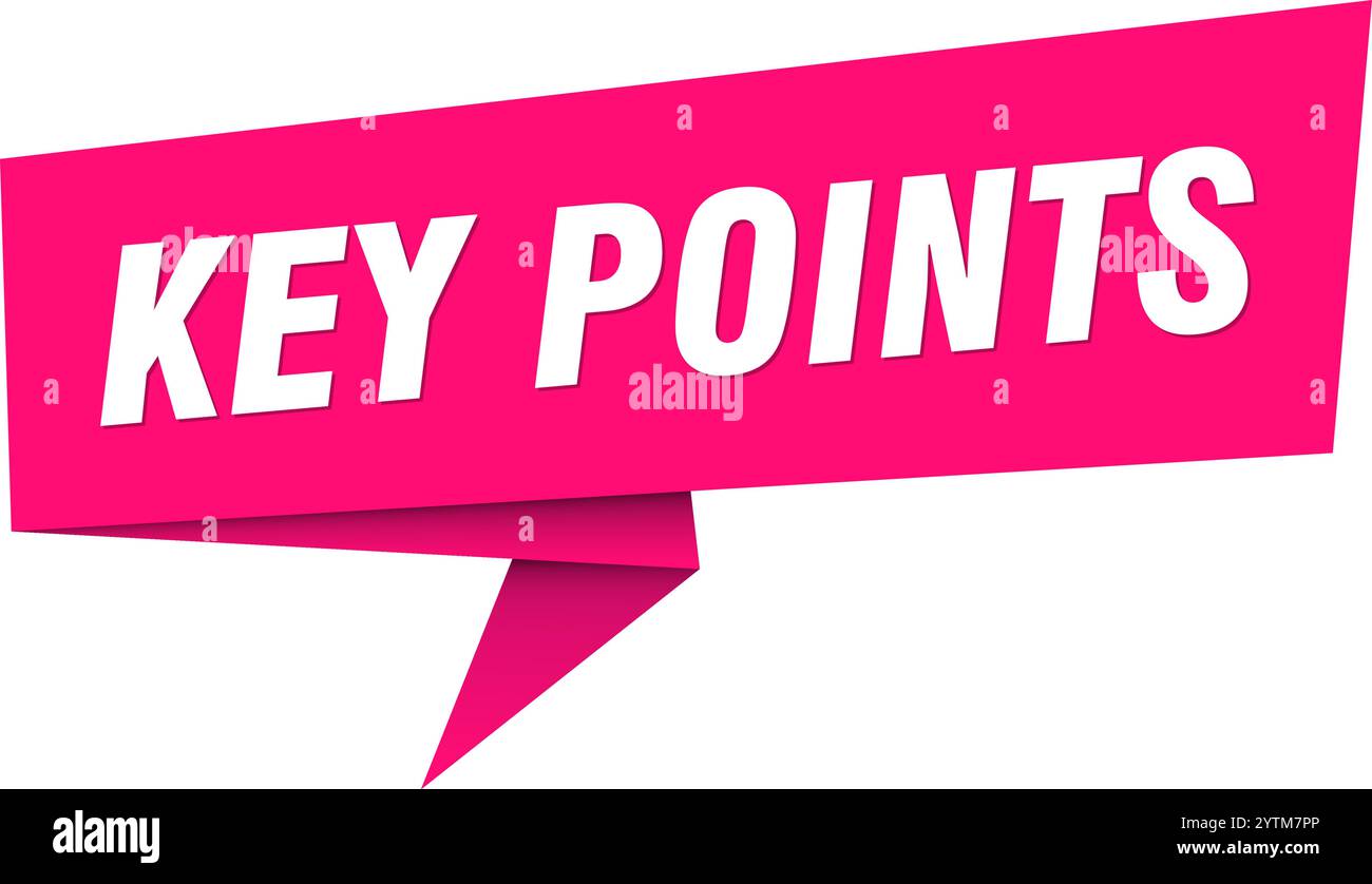 key points banner. key points speech bubble, label, sticker, ribbon ...