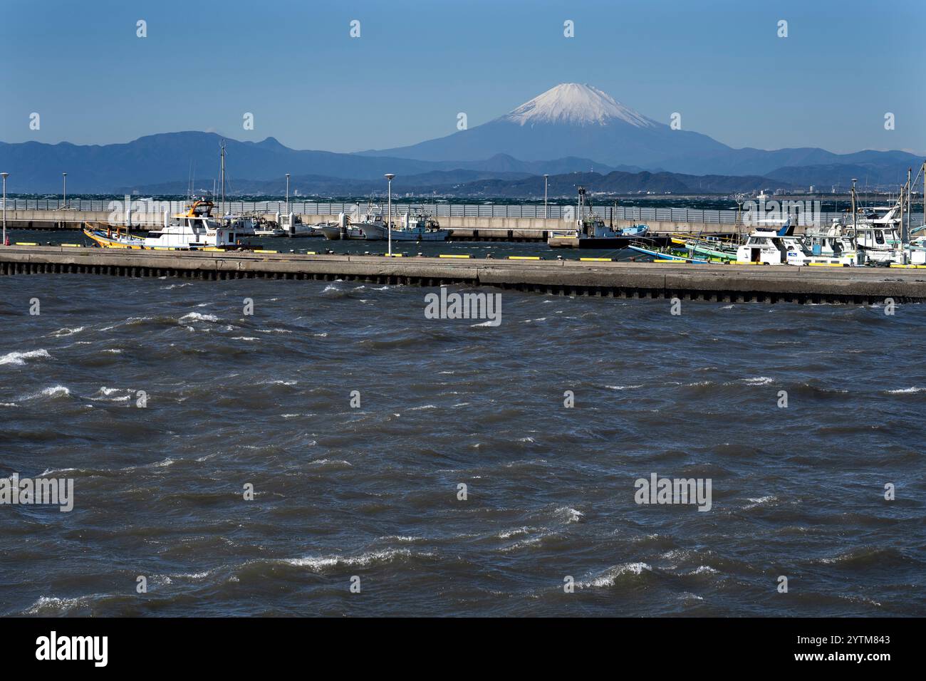 Fuji mountain panoramic view under dramatic blue sky and beautiful ...