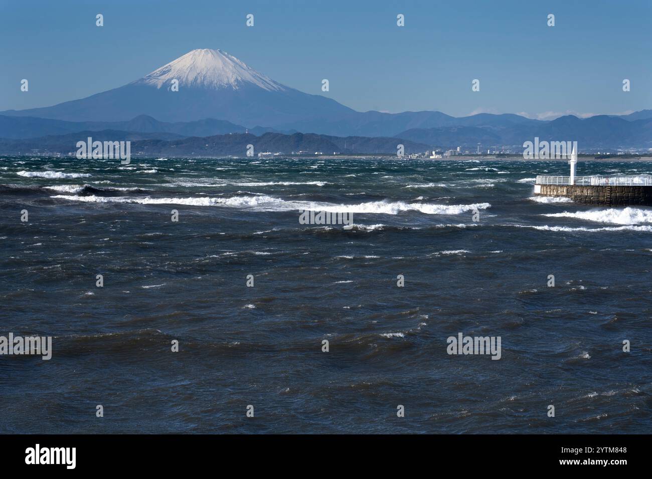 Fuji mountain panoramic view under dramatic blue sky and beautiful ...