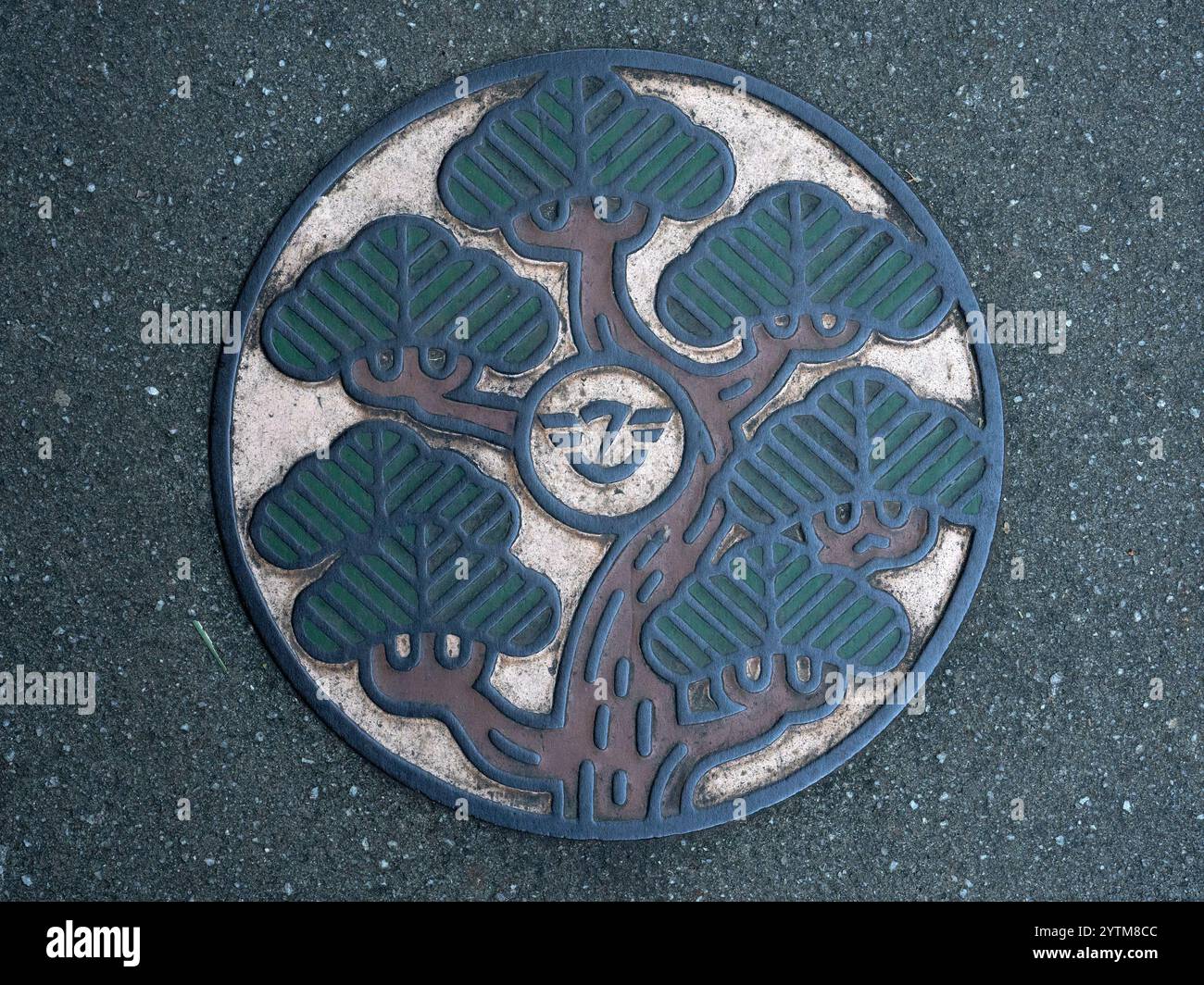 Water hatch with a pattern in Enoshima Island in Fujisawa, Kanagawa ...