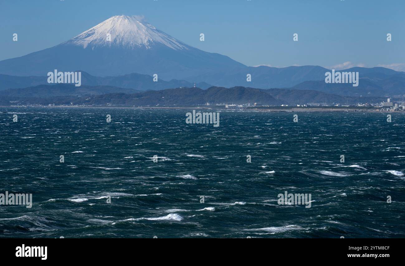 Fuji mountain panoramic view under dramatic blue sky and beautiful ...