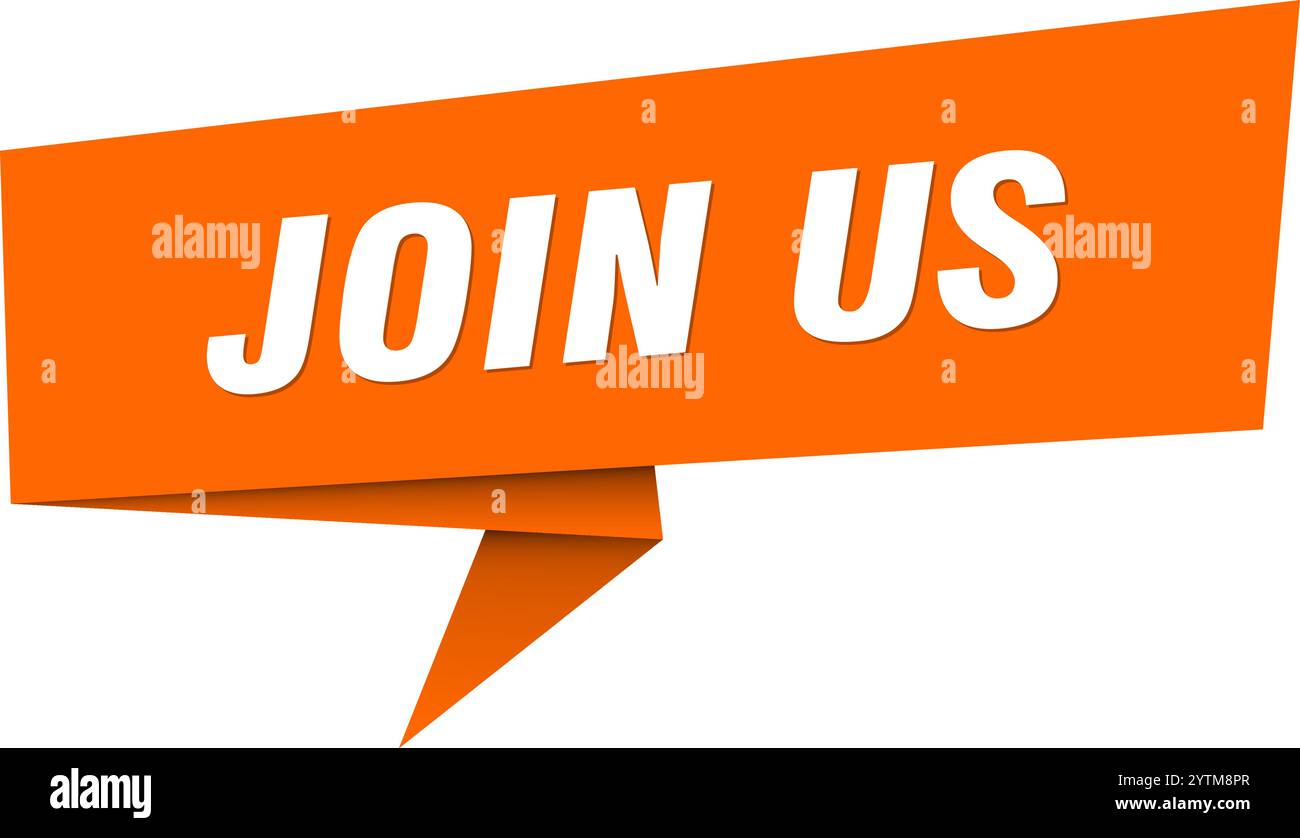 join us banner. join us speech bubble, label, sticker, ribbon, sign ...