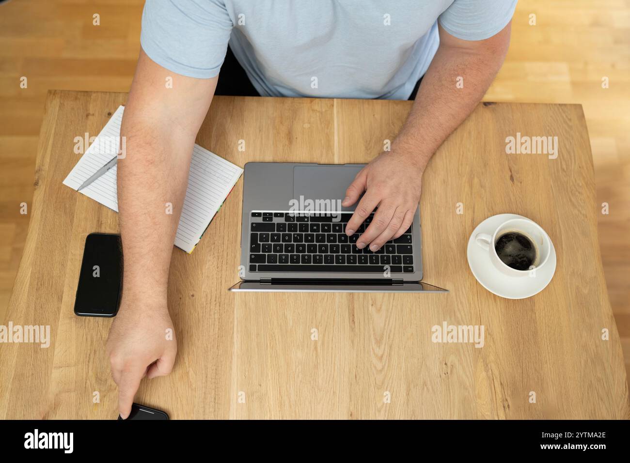 Top view office desk male hi-res stock photography and images - Alamy