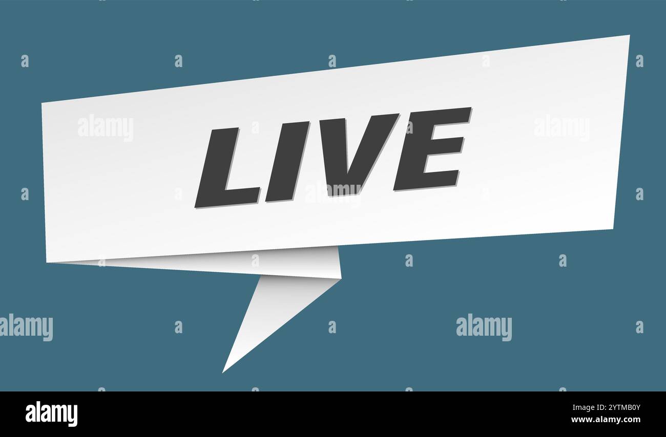 live banner. live speech bubble, label, sticker, ribbon, sign template ...
