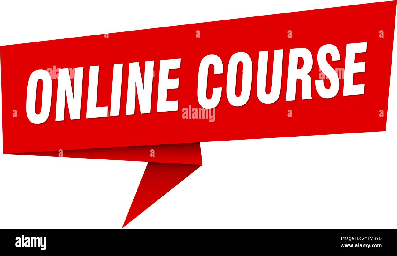 online course banner. online course speech bubble, label, sticker ...