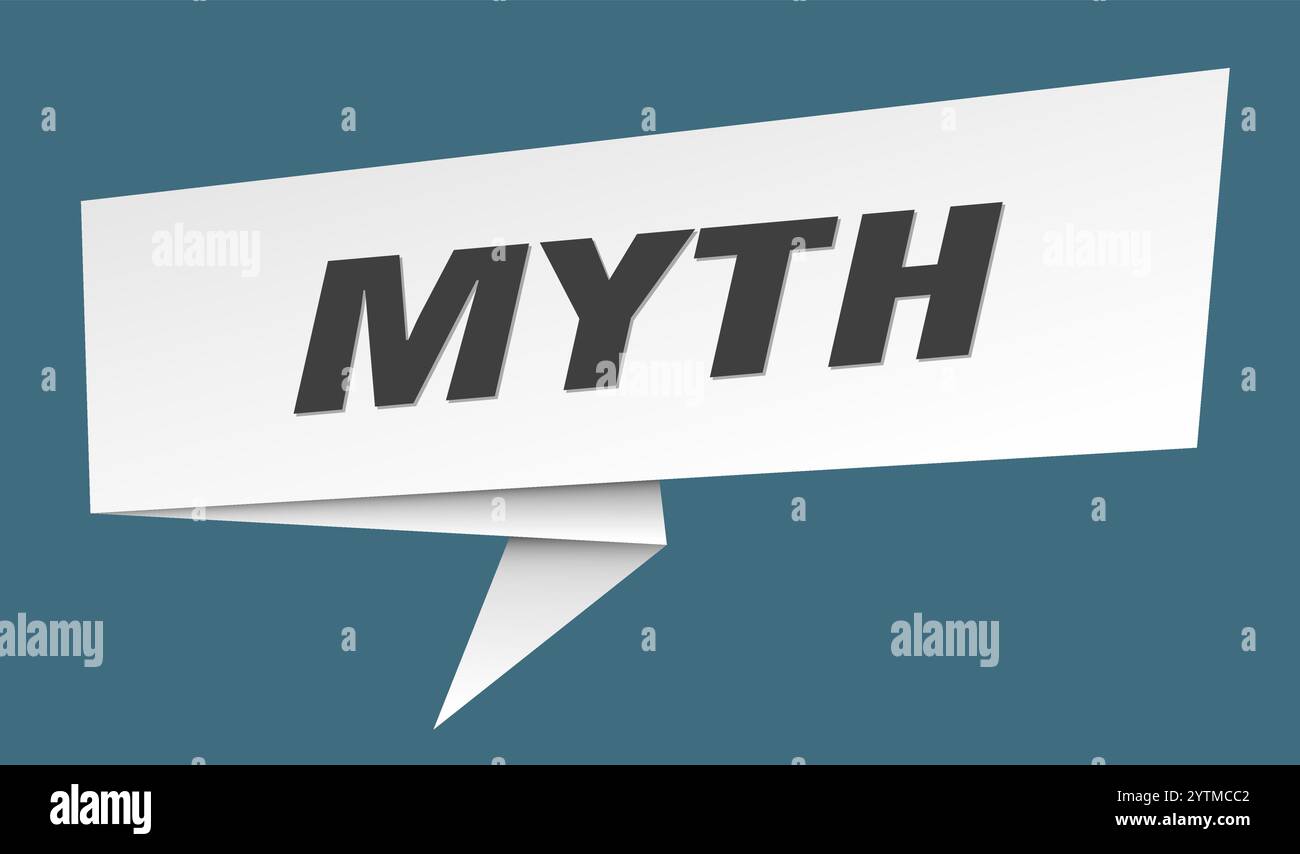 myth banner. myth speech bubble, label, sticker, ribbon, sign template ...