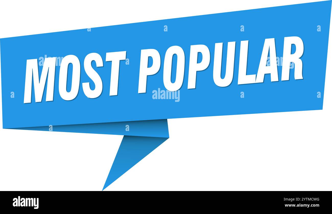 most popular banner. most popular speech bubble, label, sticker, ribbon ...