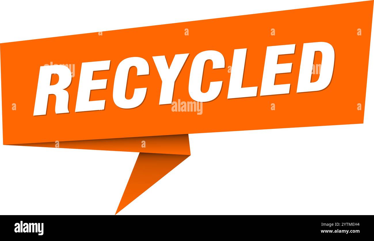 recycled banner. recycled speech bubble, label, sticker, ribbon, sign ...