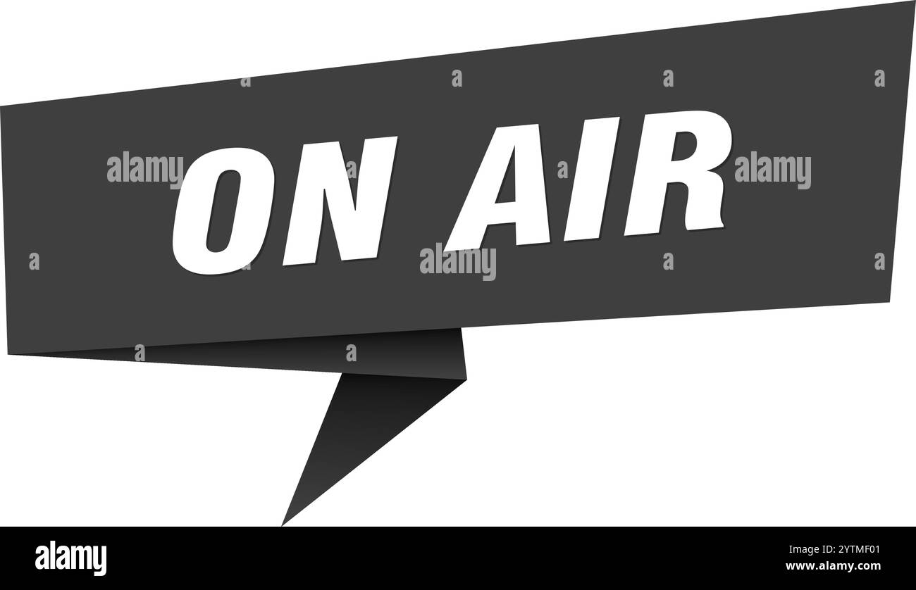 on air banner. on air speech bubble, label, sticker, ribbon, sign ...