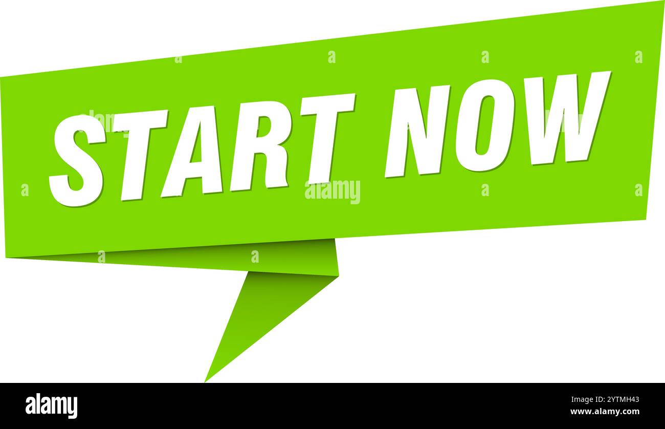 start now banner. start now speech bubble, label, sticker, ribbon, sign ...