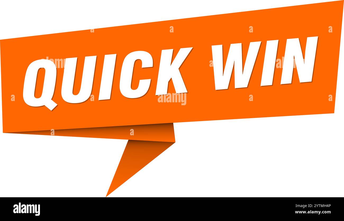 quick win banner. quick win speech bubble, label, sticker, ribbon, sign ...