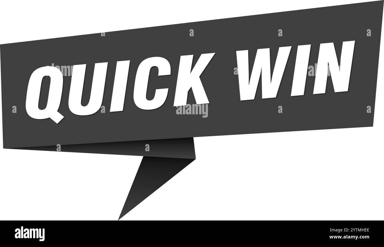 quick win banner. quick win speech bubble, label, sticker, ribbon, sign ...