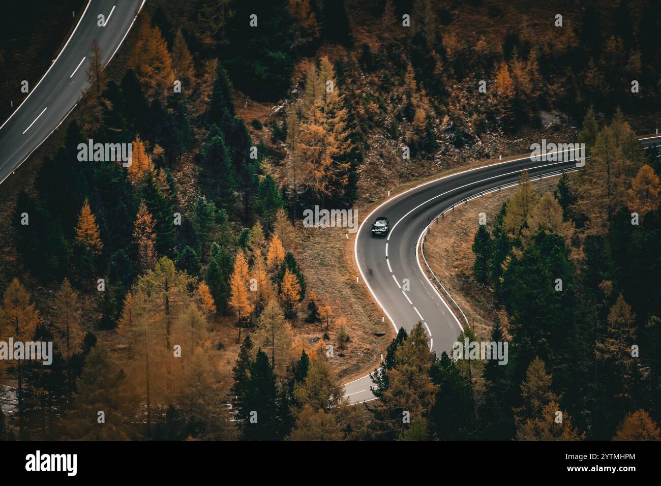 Top view car driving through hi-res stock photography and images - Alamy