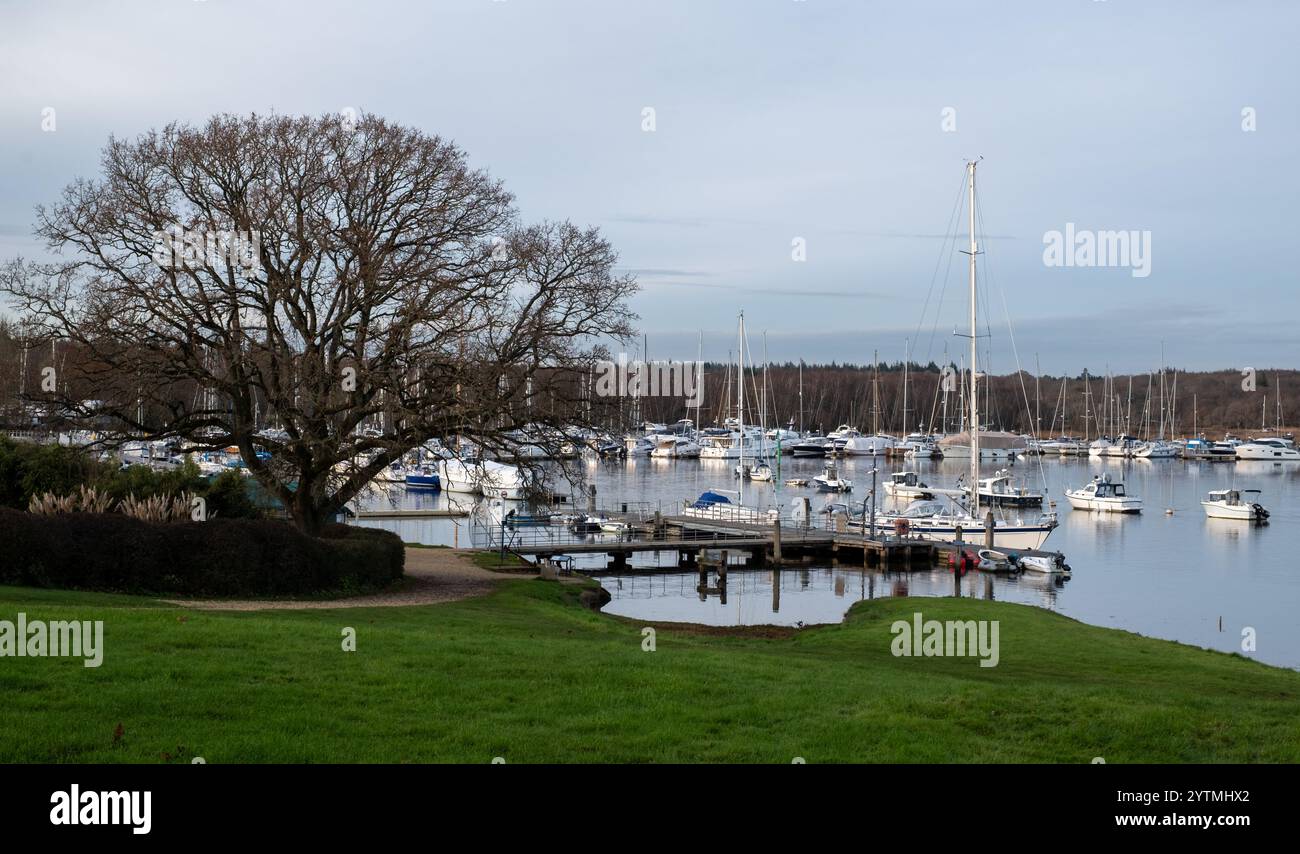 The river Beaulieu at Buckler's Hard, New Forest, Hampshire, UK, a ...