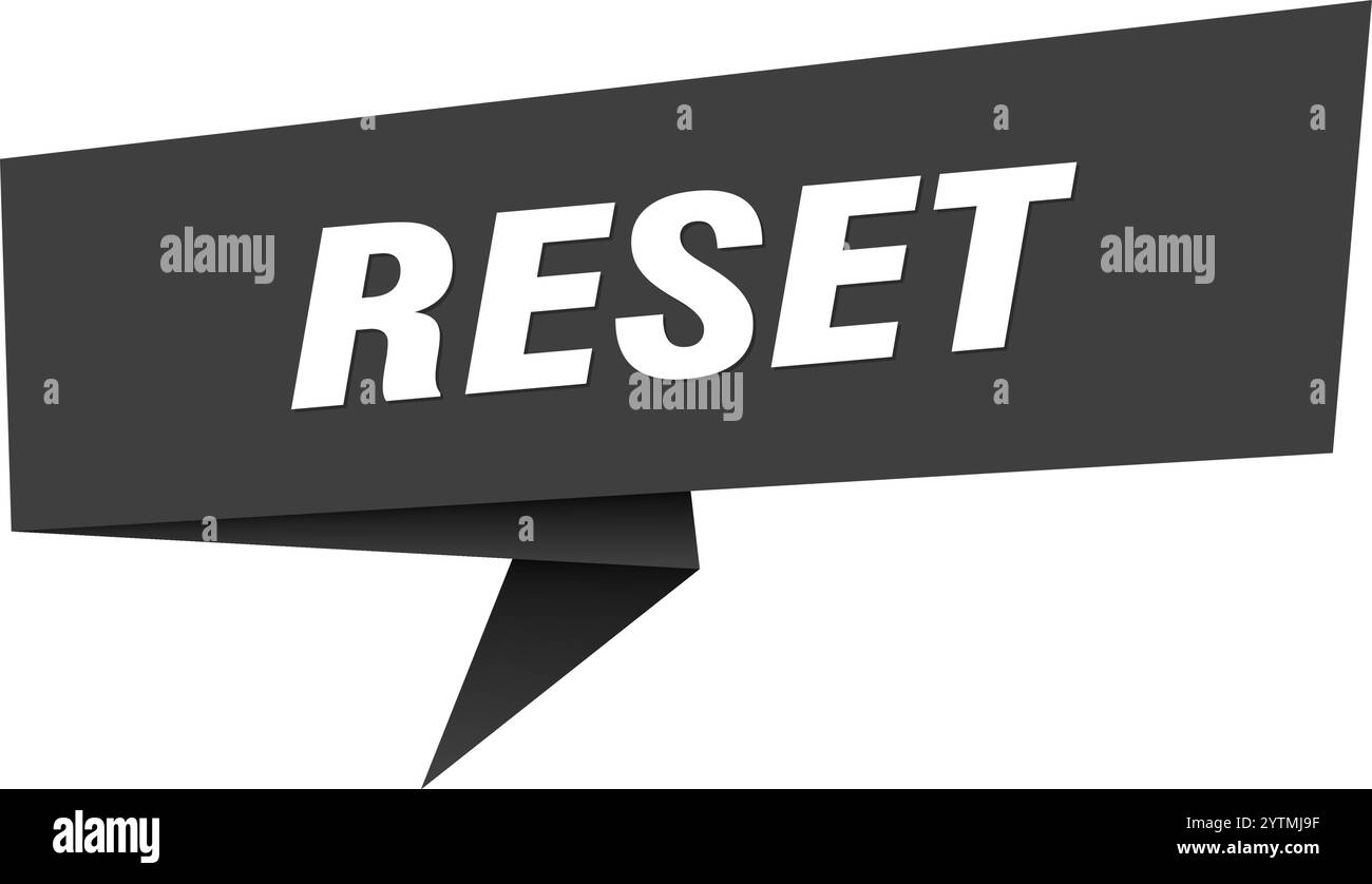 reset banner. reset speech bubble, label, sticker, ribbon, sign ...
