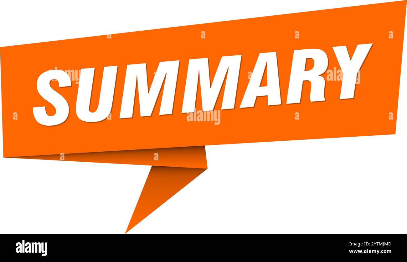 summary banner. summary speech bubble, label, sticker, ribbon, sign ...