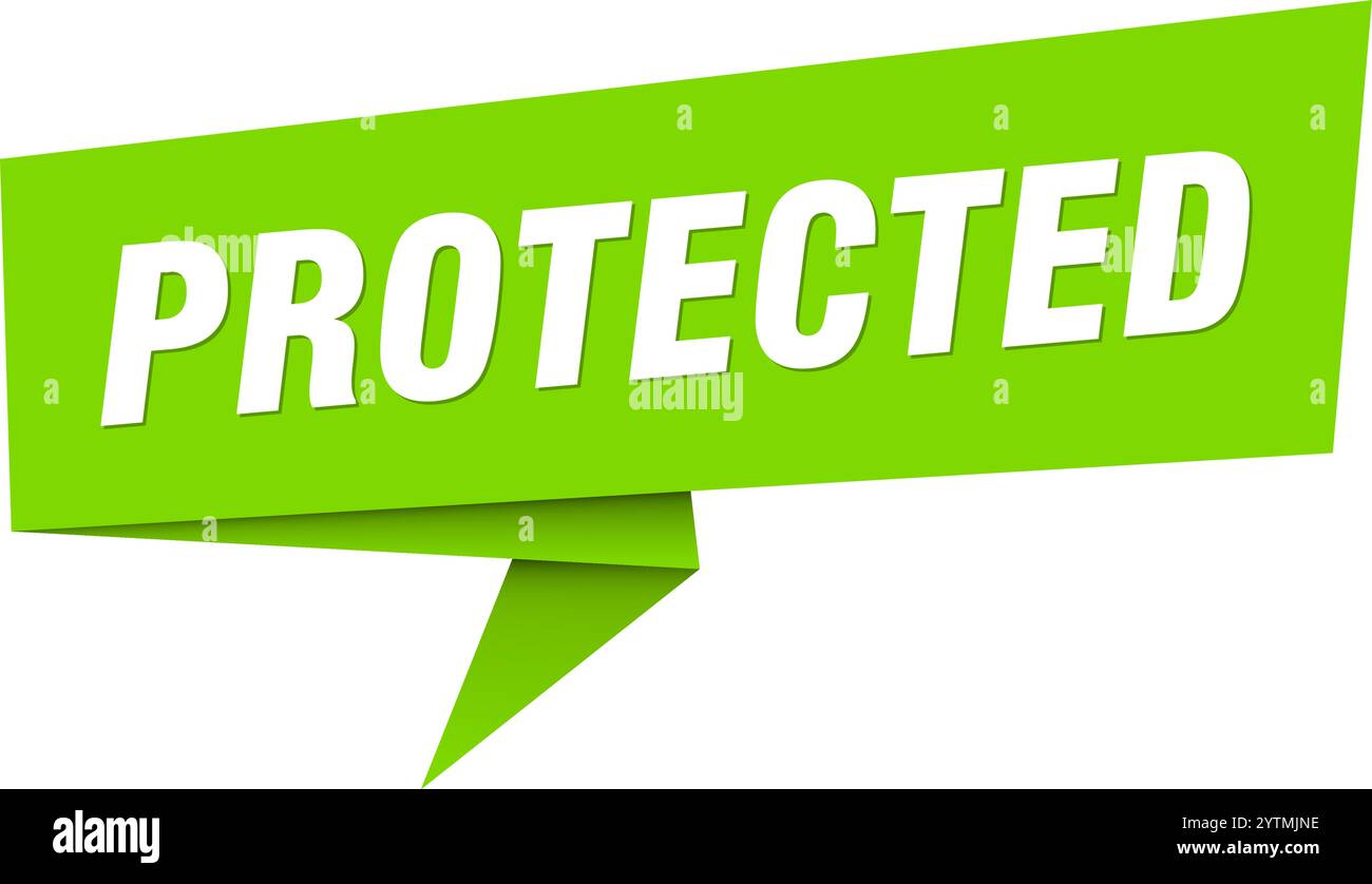 protected banner. protected speech bubble, label, sticker, ribbon, sign ...