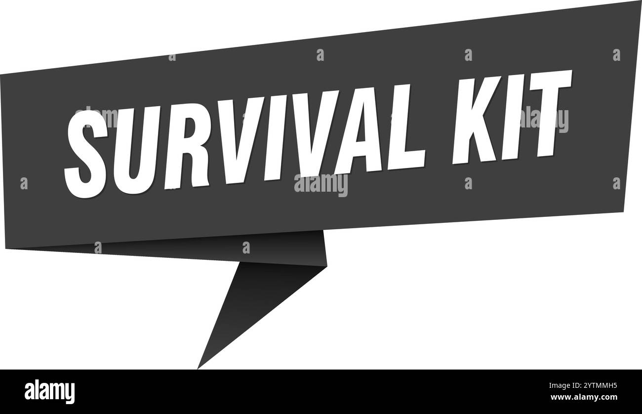 survival kit banner. survival kit speech bubble, label, sticker, ribbon ...