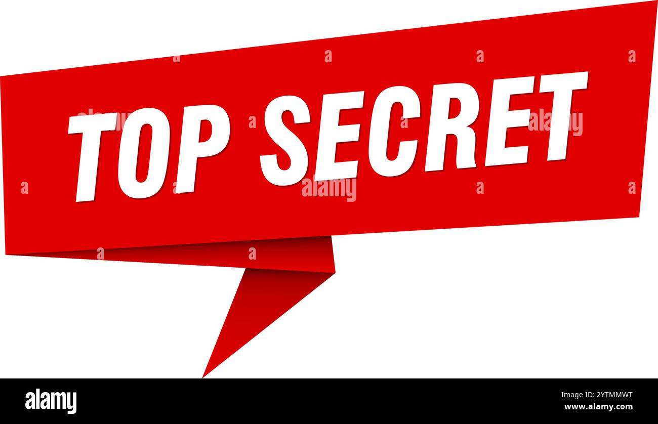 top secret banner. top secret speech bubble, label, sticker, ribbon ...