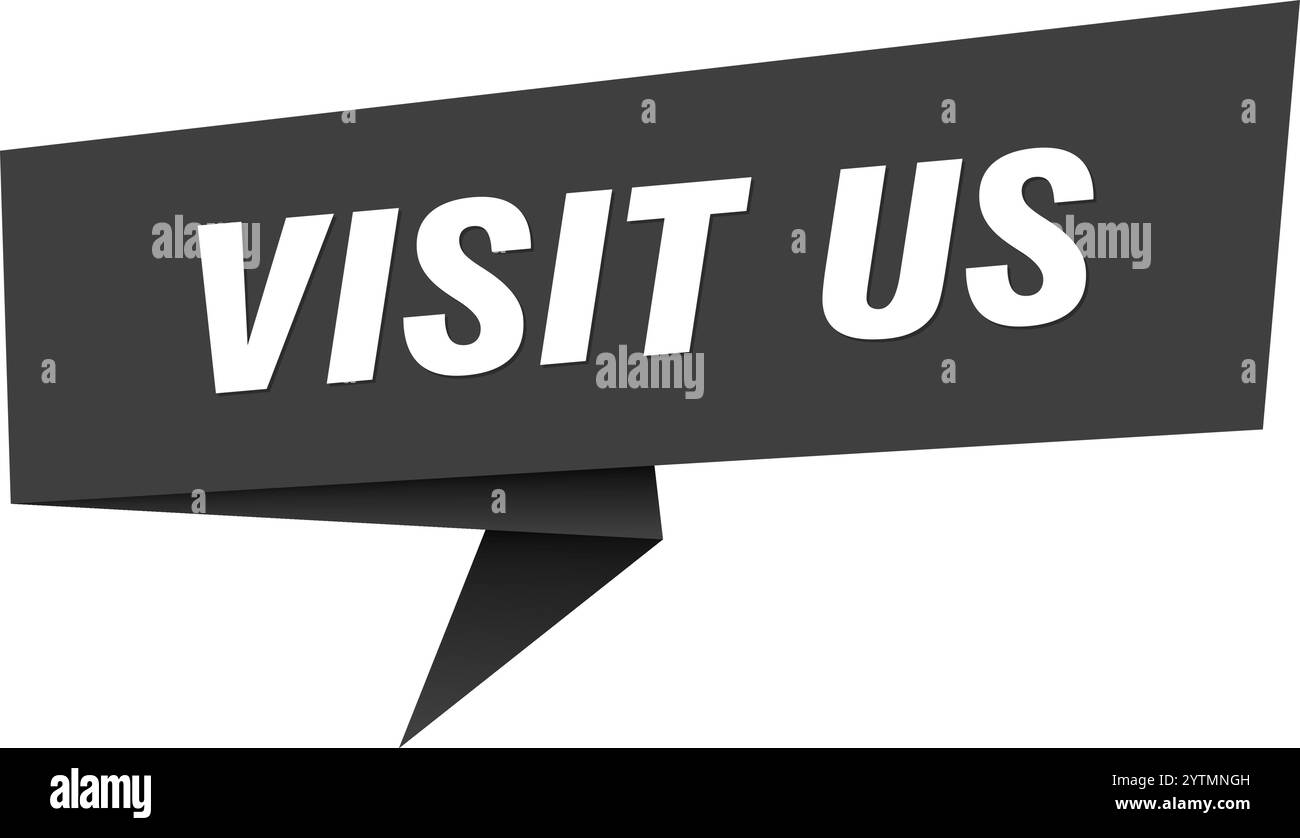 visit us banner. visit us speech bubble, label, sticker, ribbon, sign ...