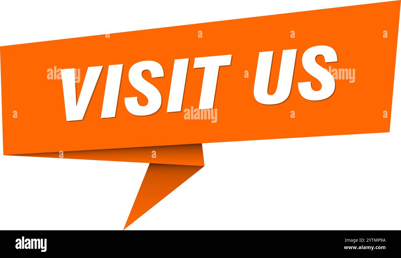 visit us banner. visit us speech bubble, label, sticker, ribbon, sign ...