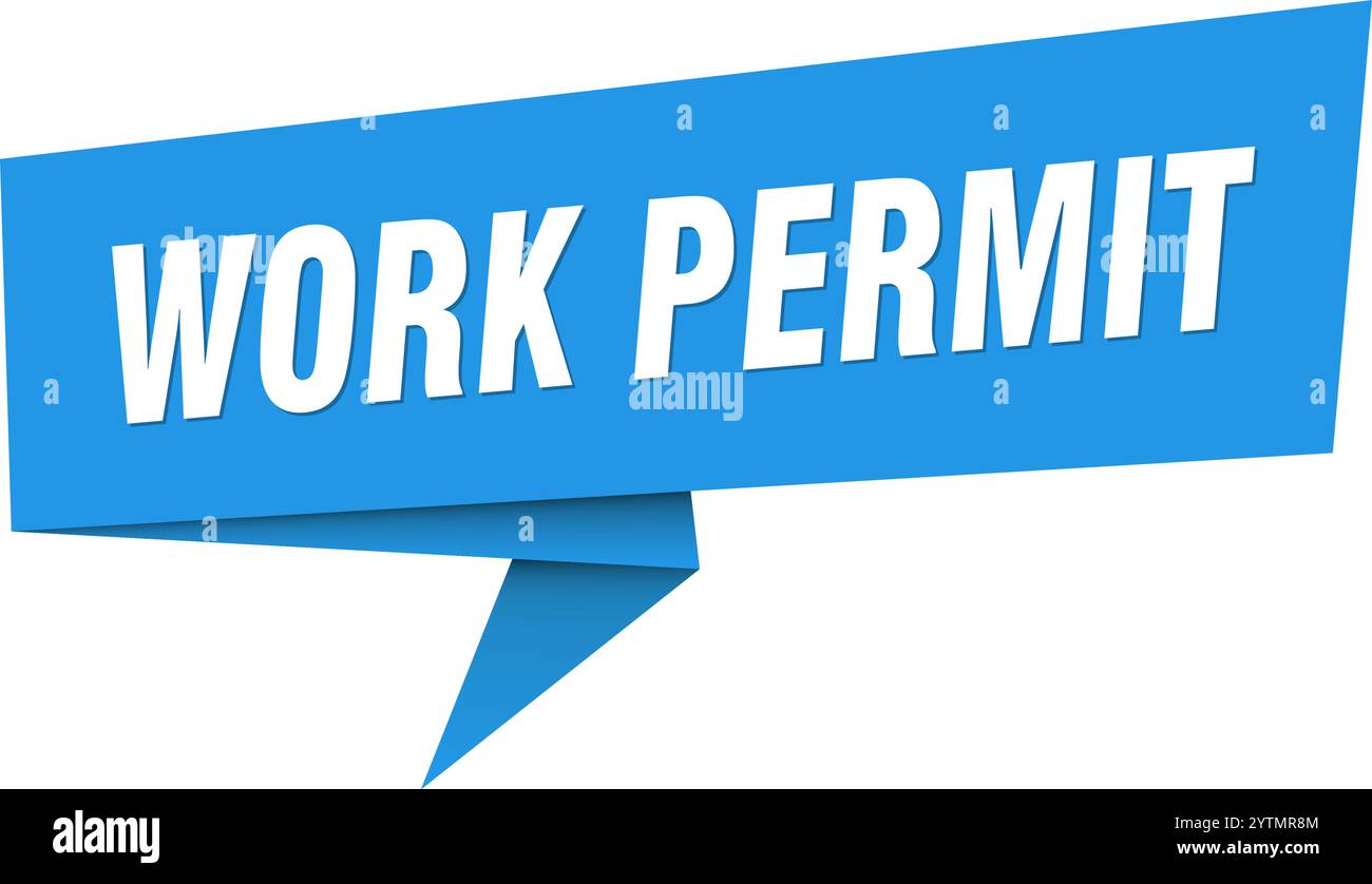 work permit banner. work permit speech bubble, label, sticker, ribbon ...
