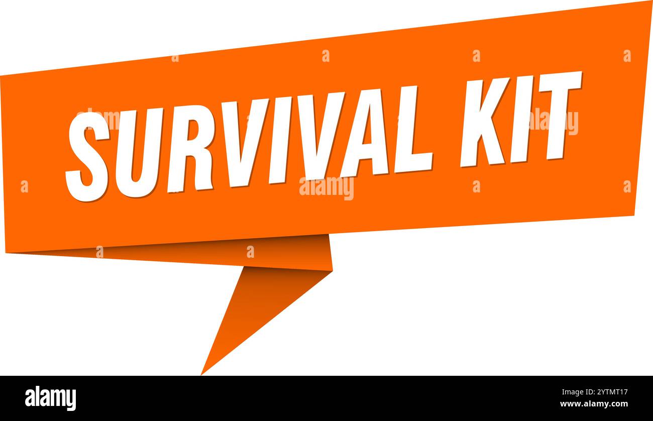 survival kit banner. survival kit speech bubble, label, sticker, ribbon ...