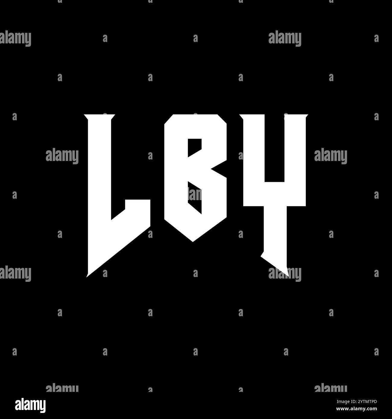 LBY letter logo design for technology company. LBY logo design black and white color combination ...
