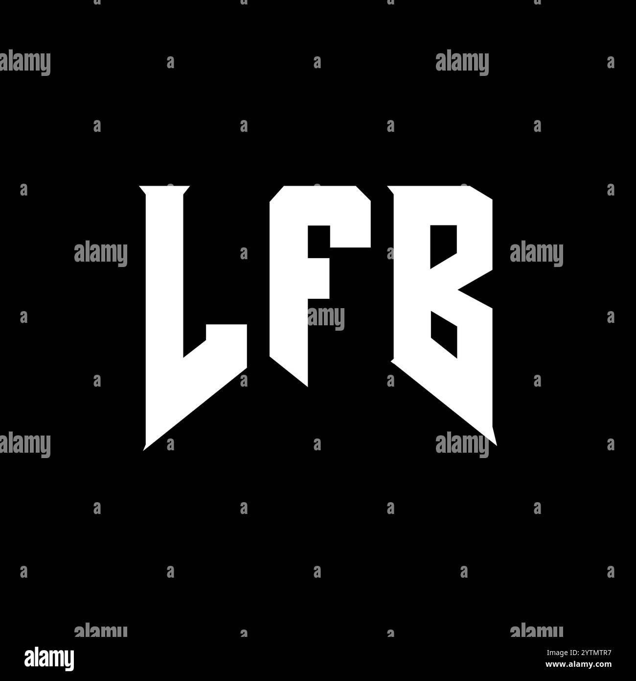 LFB letter logo design for technology company. LFB logo design black and white color combination ...