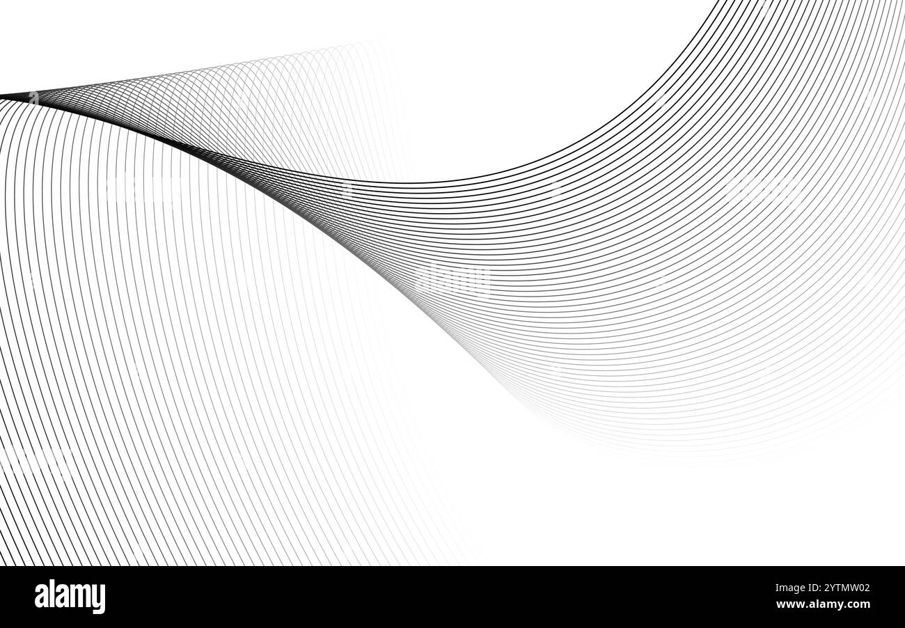 Black and white wavy line pattern. Vector illustration Stock Vector ...