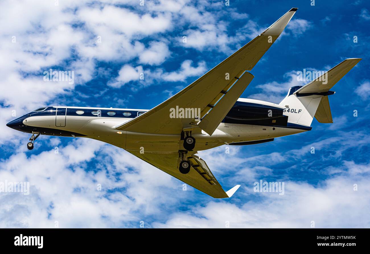 Zurich, Switzerland, 12th Jul 2024: A Gulfstream G650ER is on approach ...