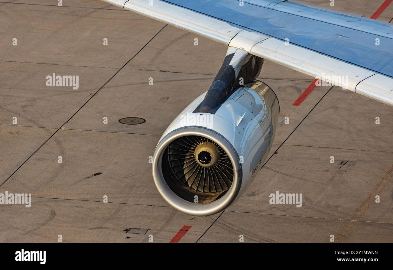 Zurich, Switzerland, 4th Aug 2024: A CFM International CFM 56 turbofan ...