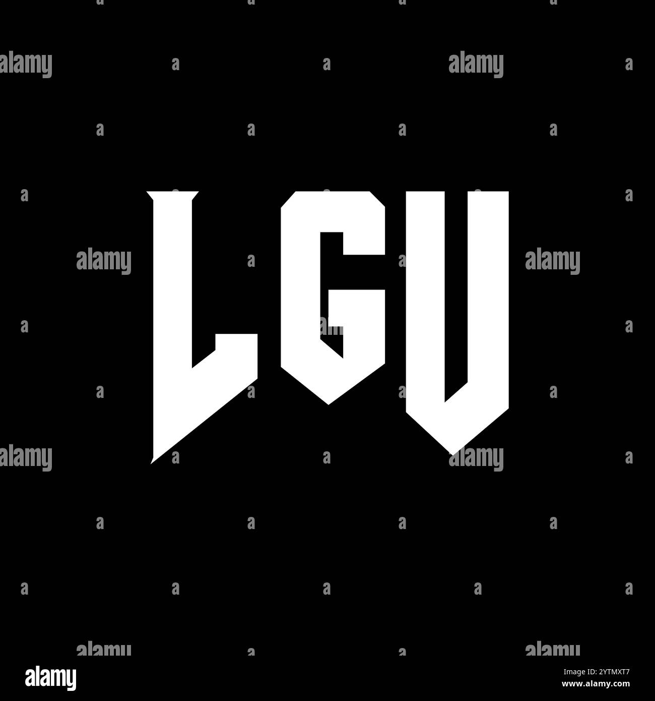 LGU letter logo design for technology company. LGU logo design black and white color combination ...
