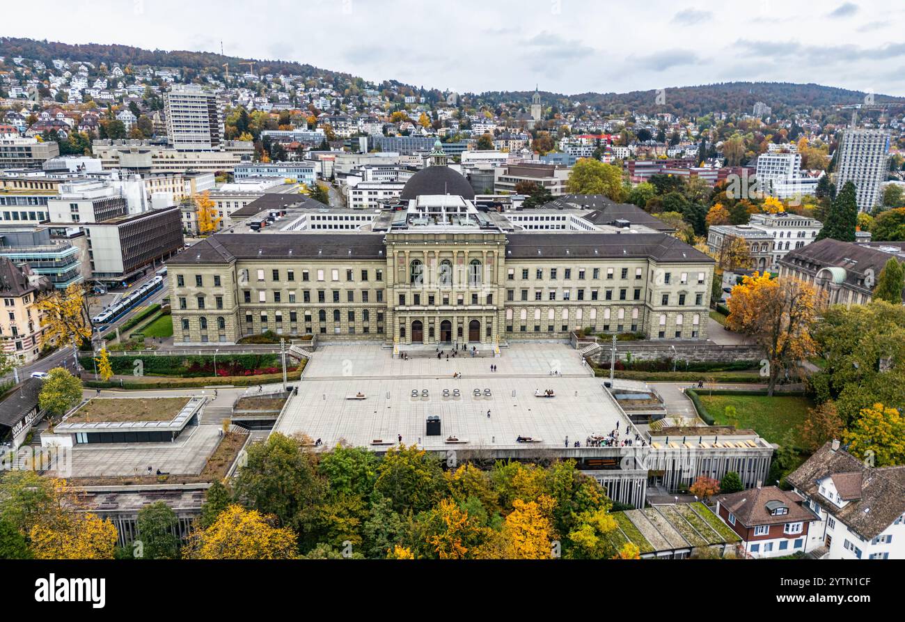 Zurich, Switzerland, 19th Oct 2024: Bird's-eye view of the main ...