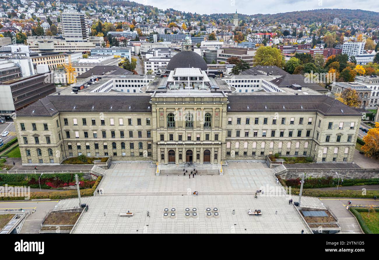 Zurich, Switzerland, 19th Oct 2024: Bird's-eye view of the main ...