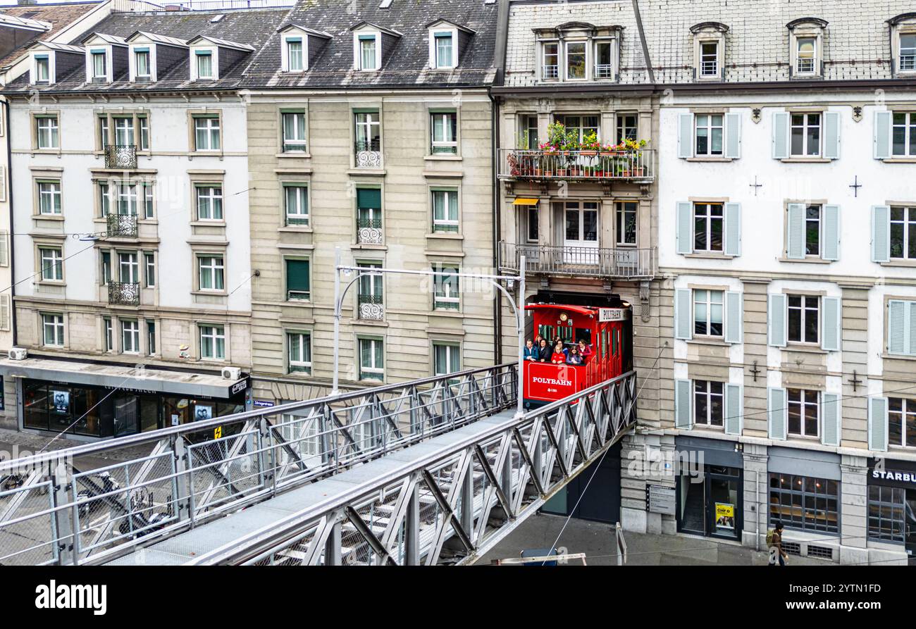 Zurich, Switzerland, 19th Oct 2024: The Polybahn runs between Central ...