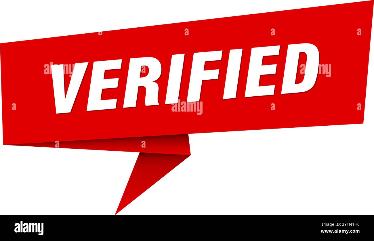 verified banner. verified speech bubble, label, sticker, ribbon, sign ...