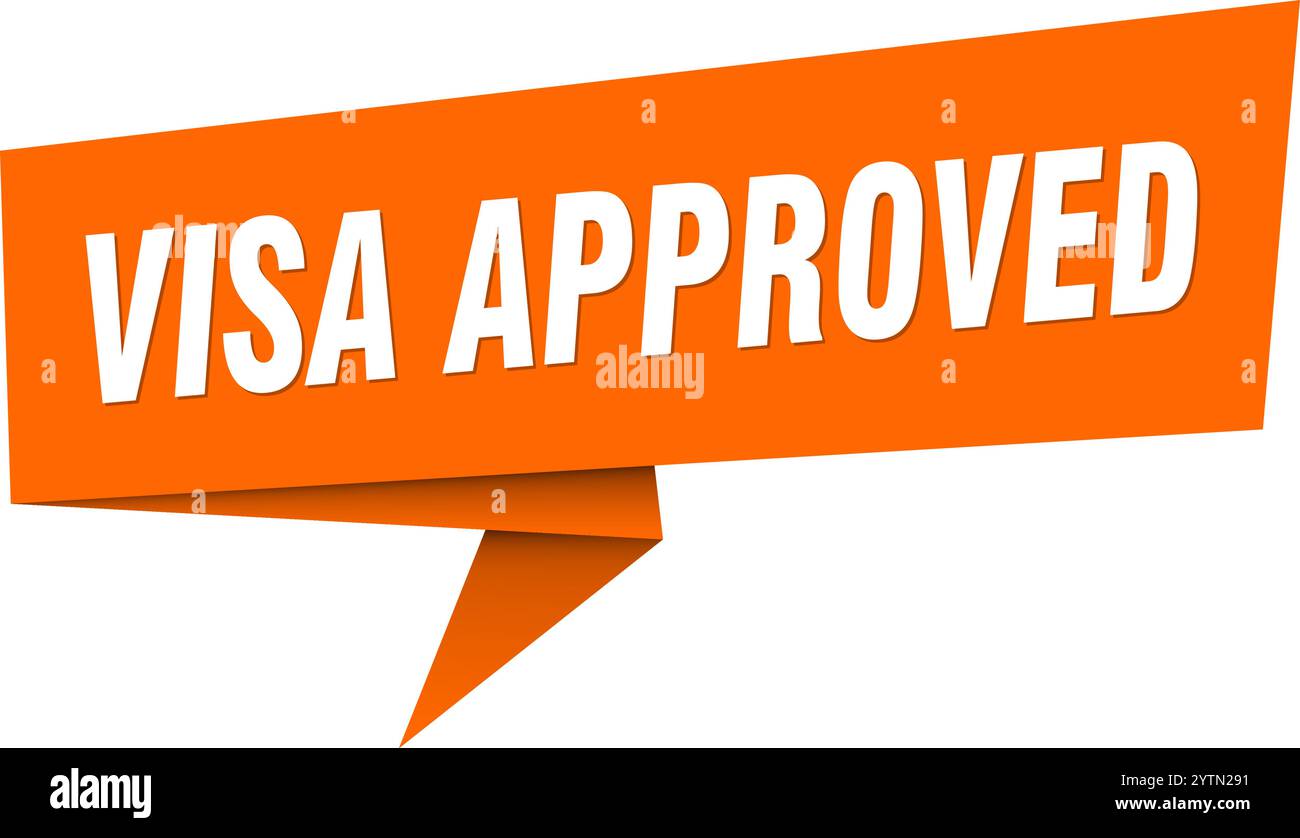 visa approved banner. visa approved speech bubble, label, sticker ...