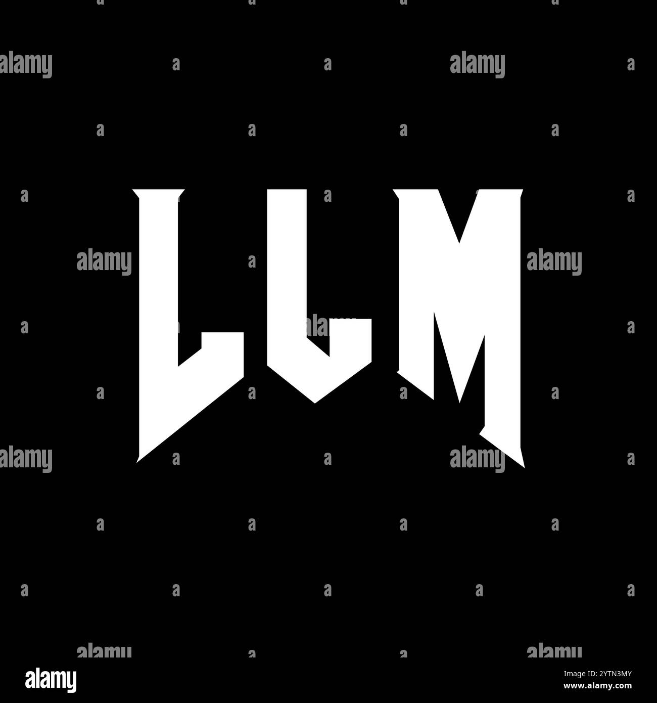 LLM letter logo design for technology company. LLM logo design black and white color combination ...