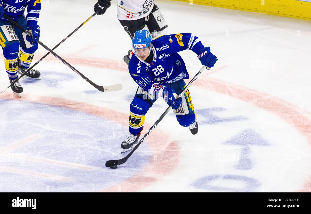 Kloten, Switzerland, 2nd Nov 2024: #28 Axel Simic, forward EHC Kloten ...