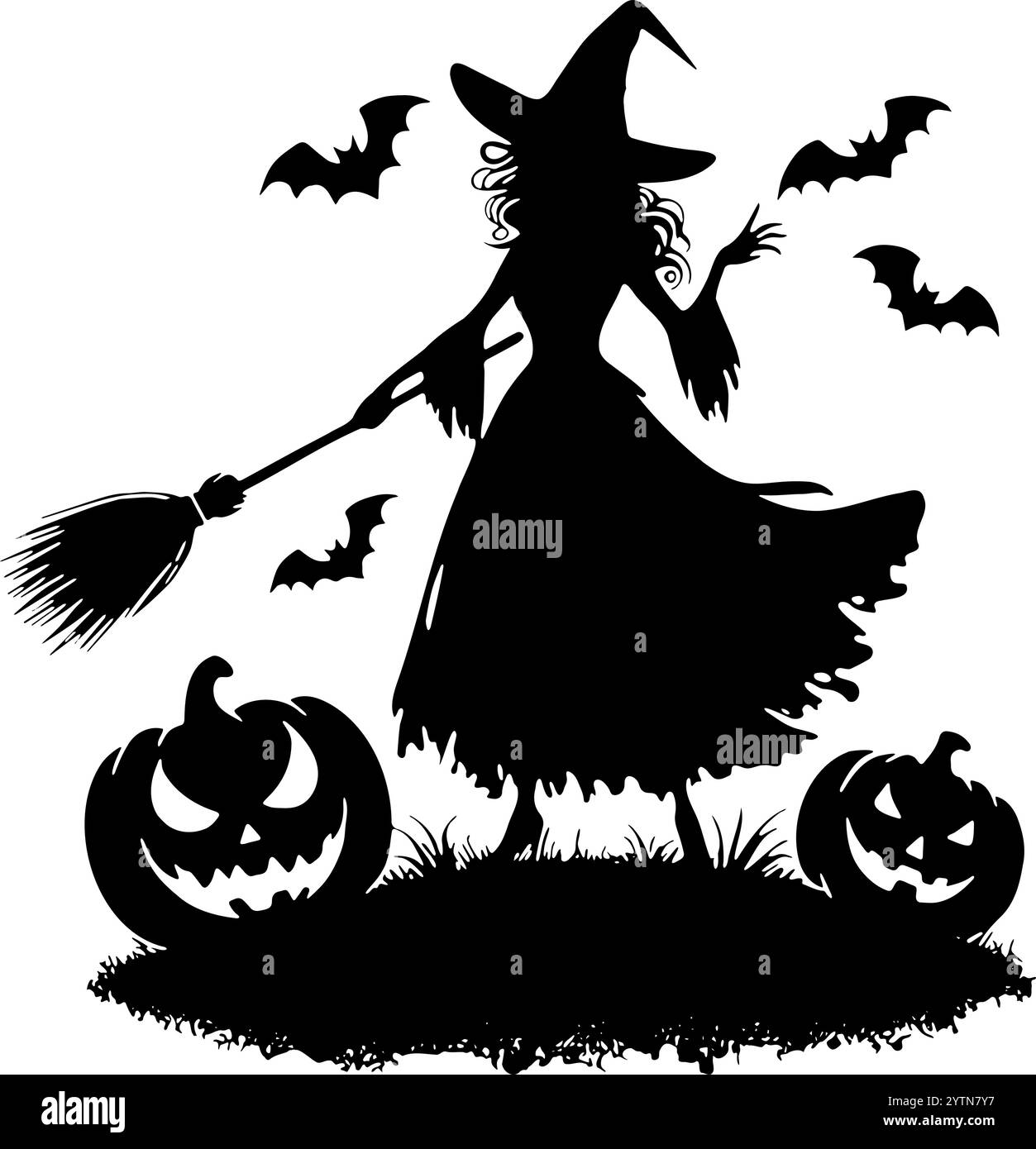 Halloween witch vector illustration transparent background Stock Vector ...