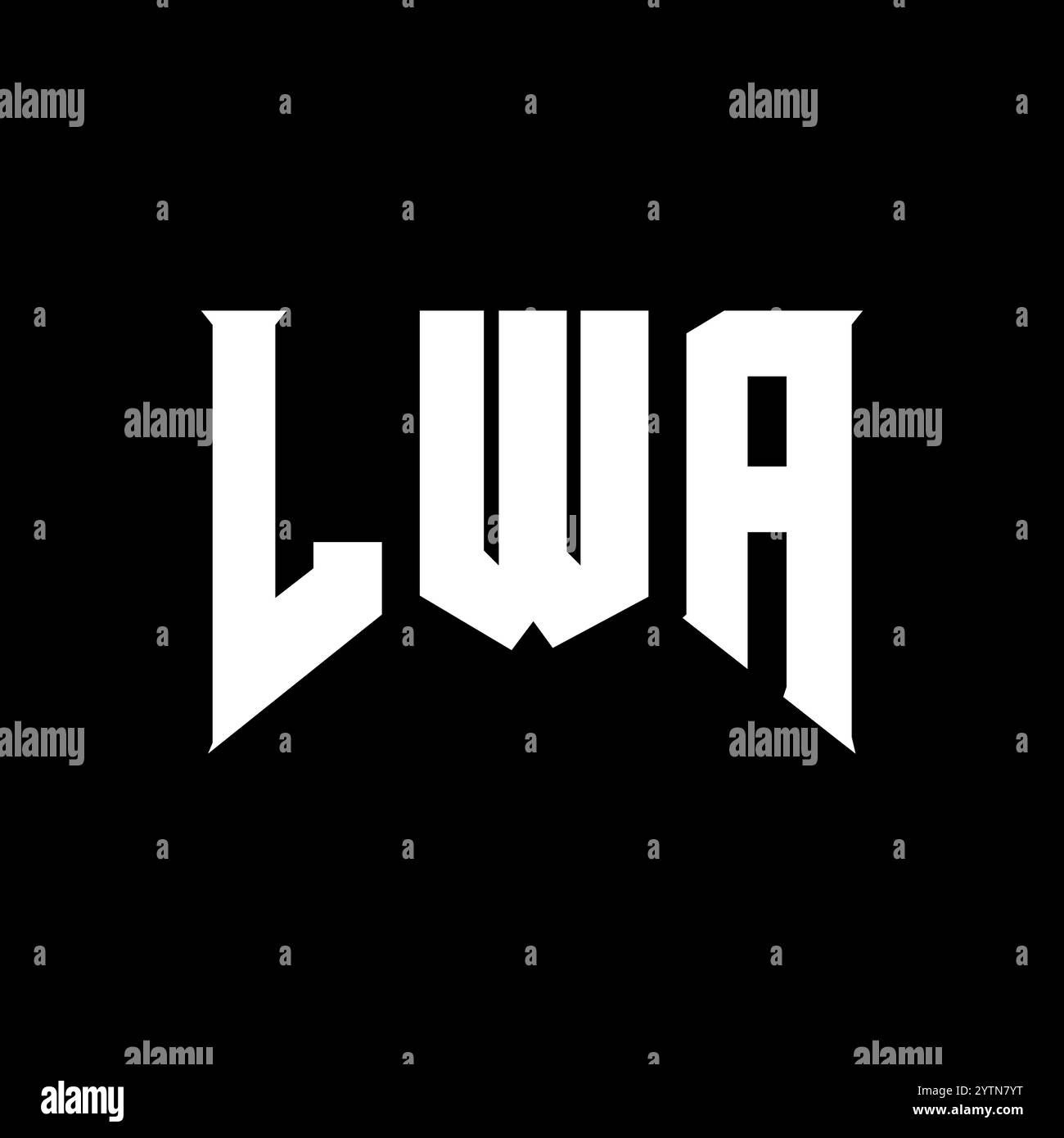 LWA letter logo design for technology company. LWA logo design black and white color combination ...