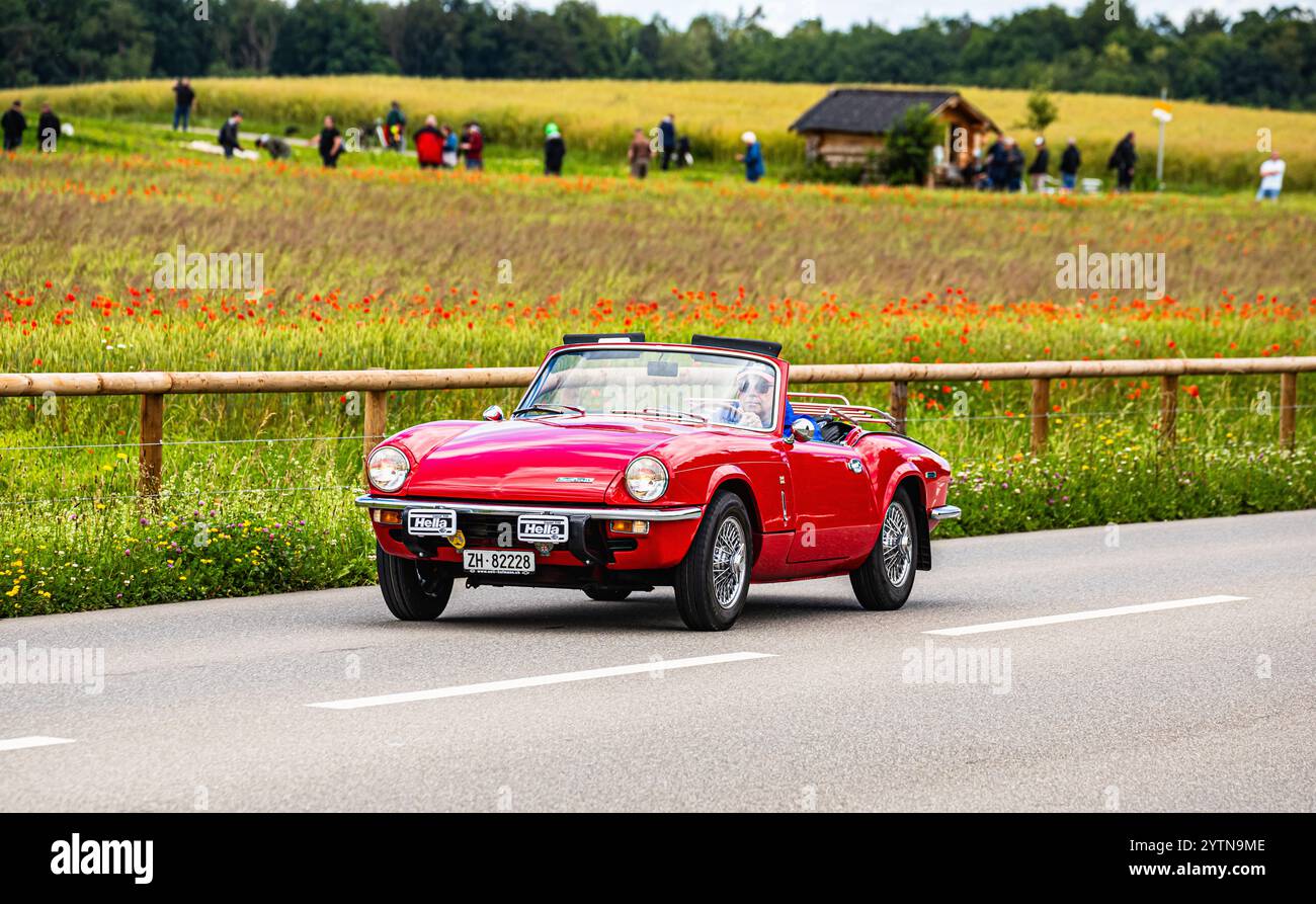 Oberglatt, Switzerland, 15th Jun 2024: A red Triumph Spitfire MK4 ...