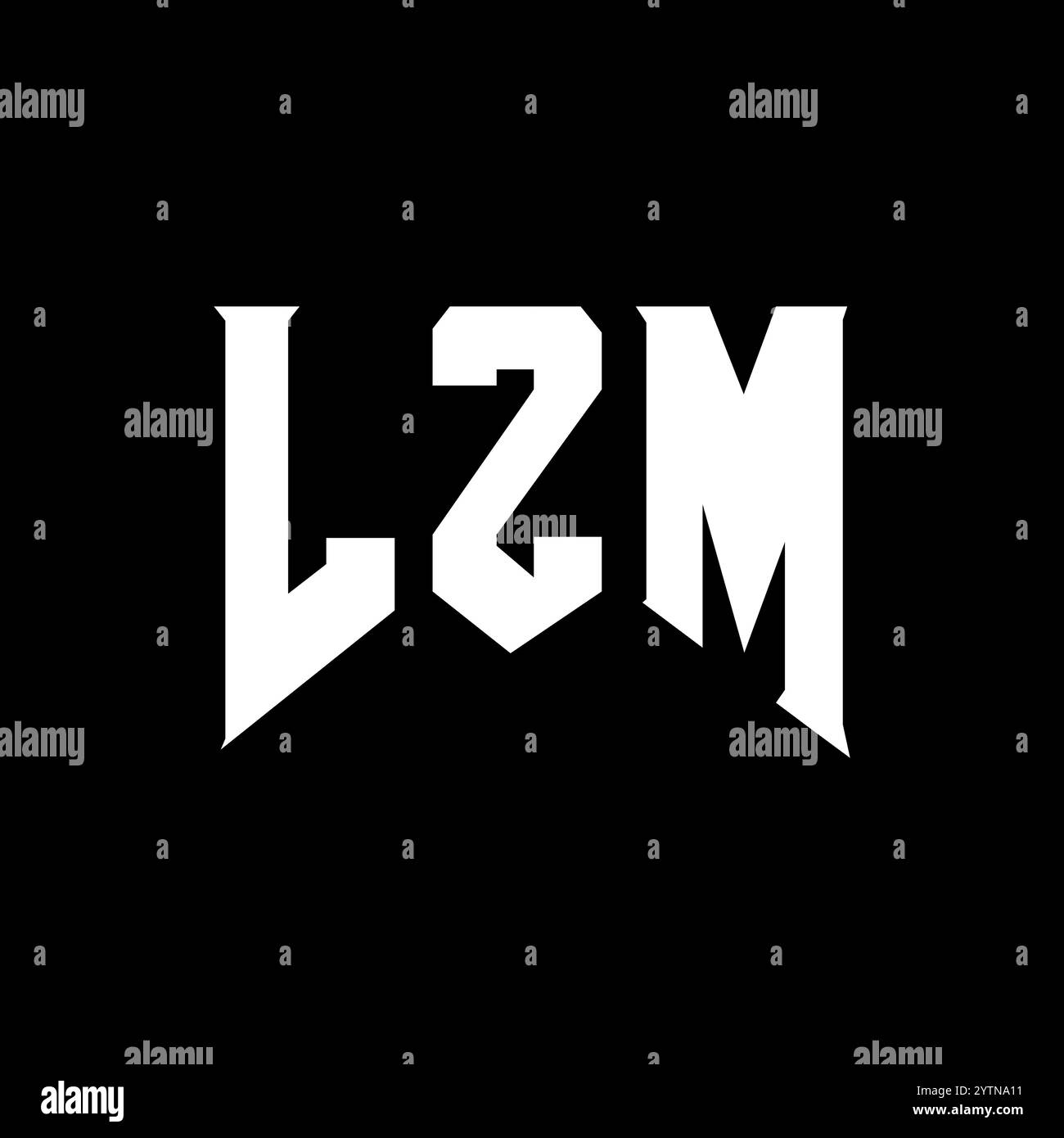 LZM letter logo design for technology company. LZM logo design black and white color combination ...