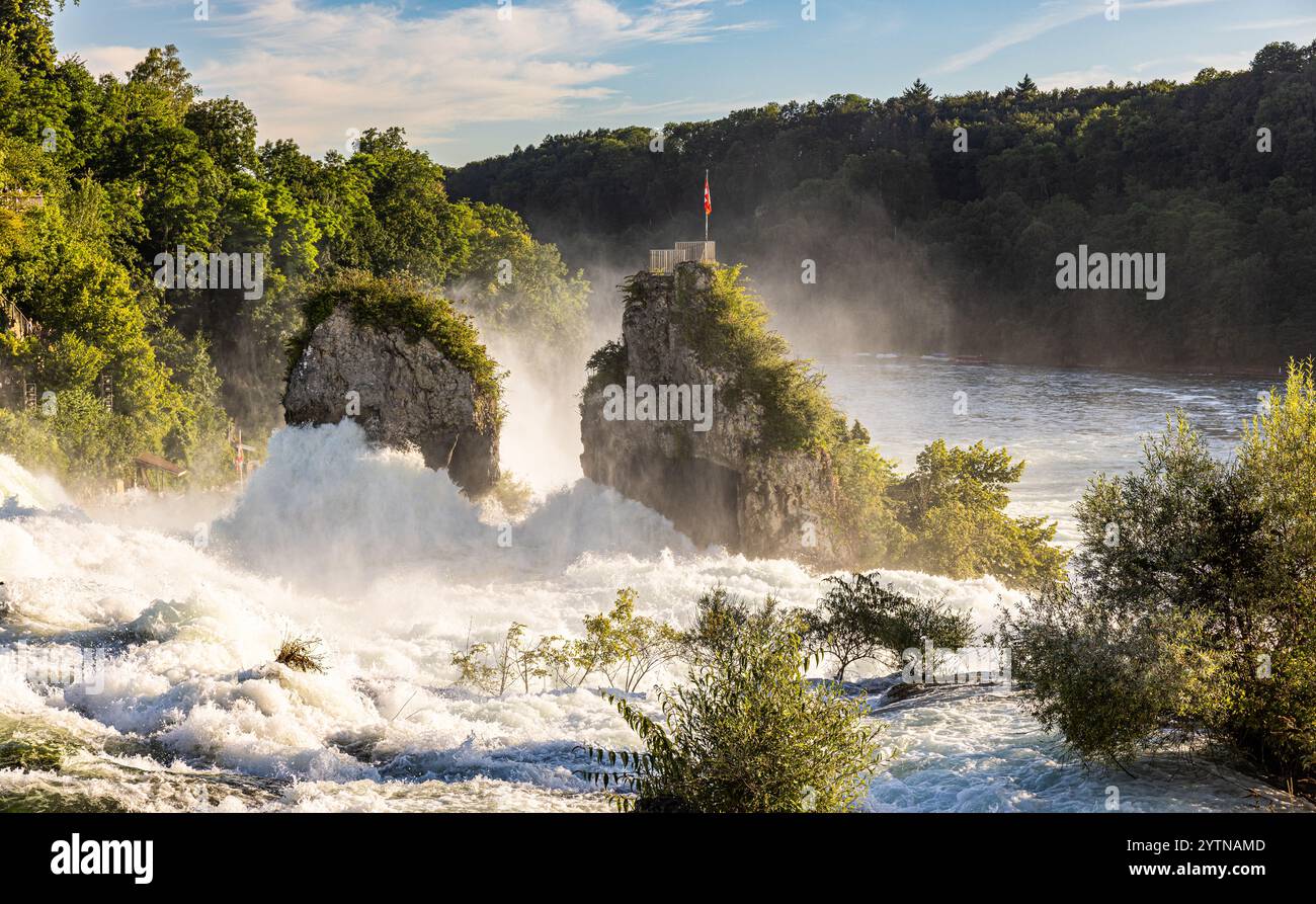 Neuhausen am Rheinfall, Switzerland, 8th Jul 2024: View of the Rhine ...