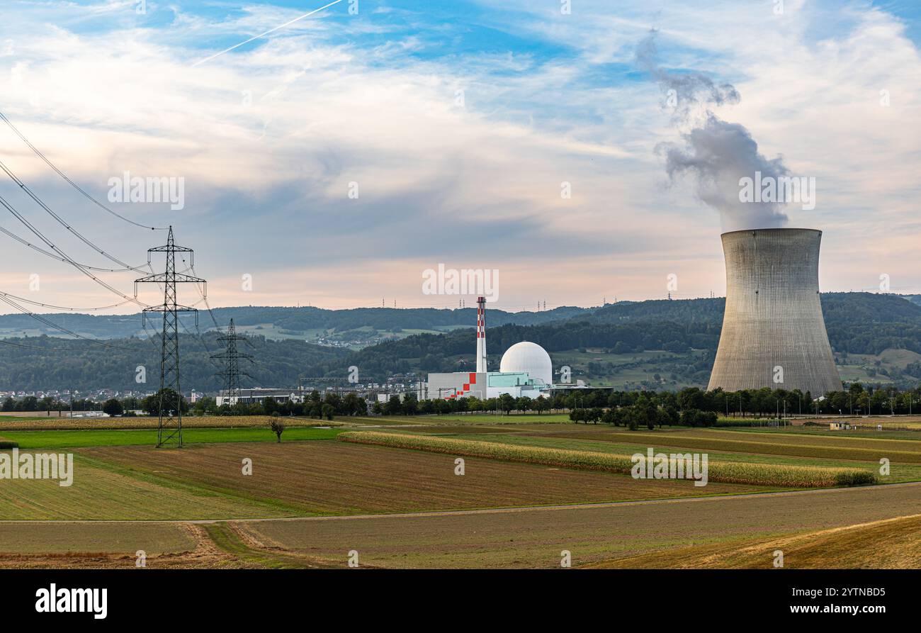 Leibstadt, Switzerland, 31st Aug 2024: View of the Leibstadt nuclear ...