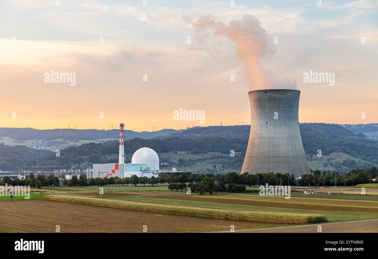 Leibstadt, Switzerland, 31st Aug 2024: View of the Leibstadt nuclear ...